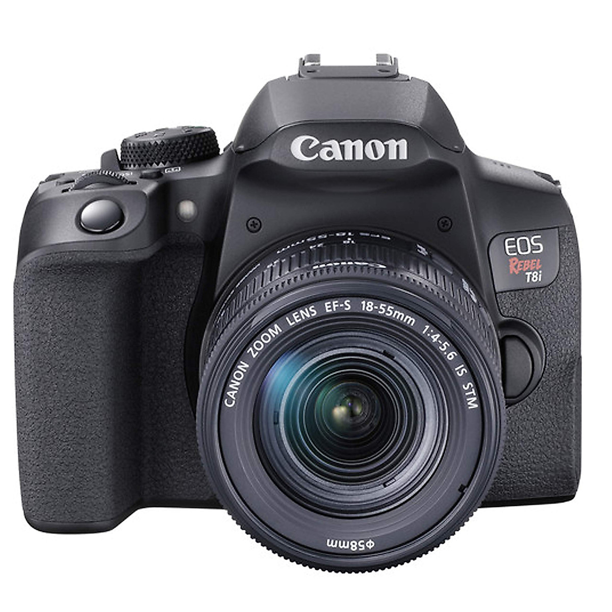 Canon EOS Rebel T8i DSLR Camera w/EF-S 18-55mm F/4-5.6 is STM Zoom Lens + 128GB Memory + Case + Tripod + Filters (36pc Bundle)