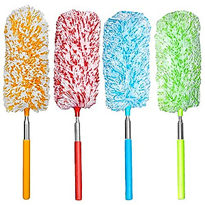 Tonmp 4 Pcs, [Microfiber] Hand [Duster] [Washable] Microfibre Cleaning Tool Extendable [Duster]s for Cleaning Office, Car, Computer, Air Condition