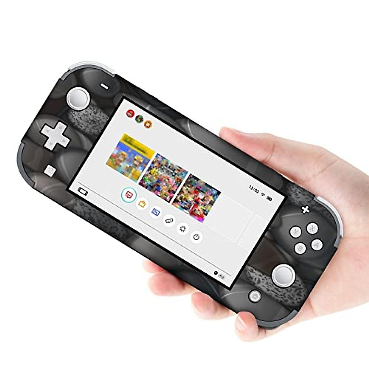 Black Pebble Stones Compatible with Switch/Switch Lite Console Joy-Con Dock Sticker Skin Full Set Cute Stickers Cover for Switch Lite