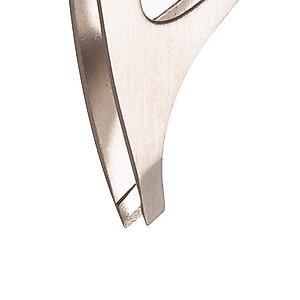 BASICARE Slant Tweezer-Non Slip design ideal for Men-Stainless Steel-Eyebrows Hair removal Precision - 3.9 inch