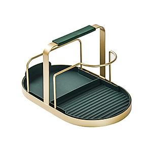 Spoon Rest Lid Holder Pan Pot Cover Stand Rack Shelf Cooking Soup Utensil Rests Organizer for Kitchen Stove Countertop Metal Golden Green