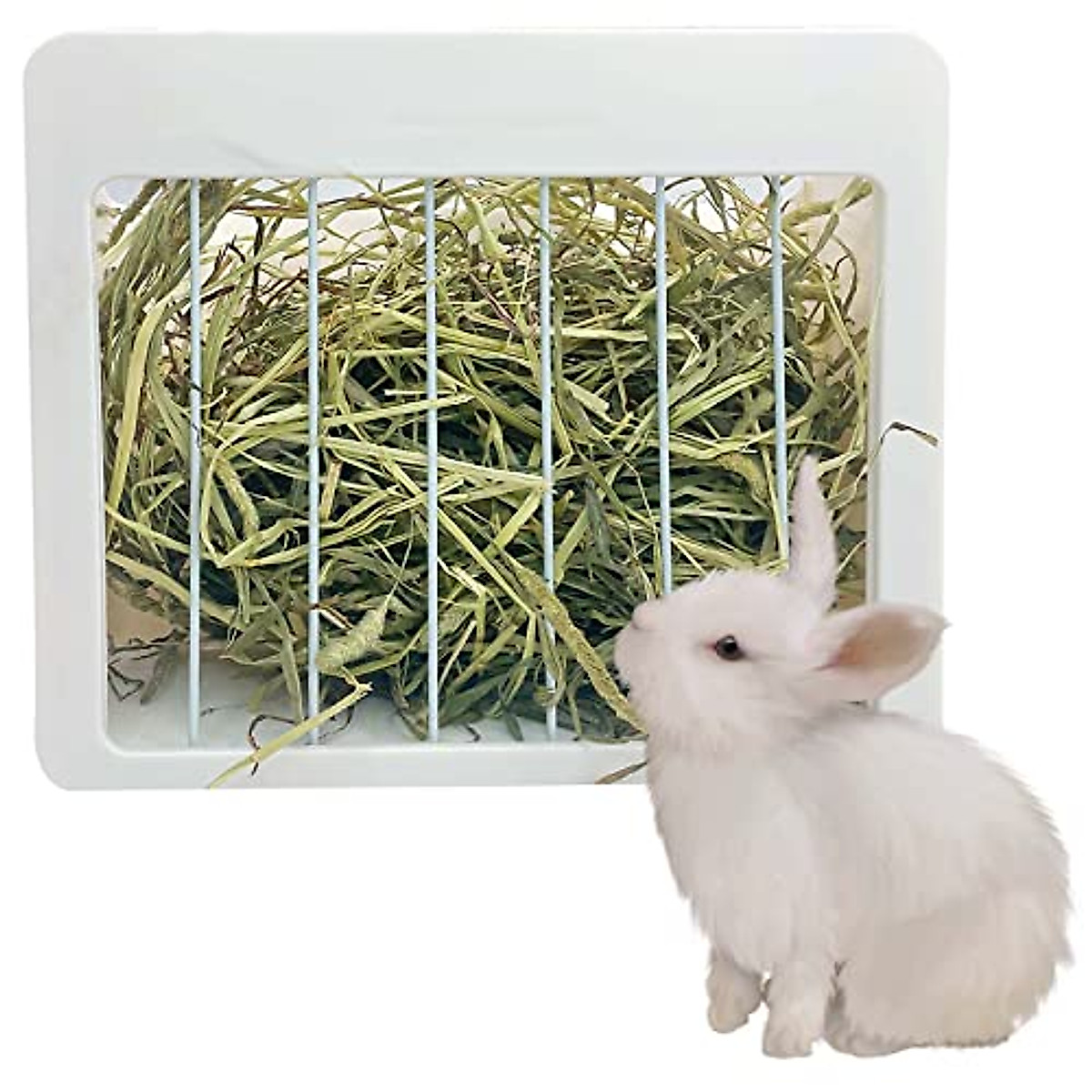 kathson Rabbit Hay Feeder Bunny Food Dispenser Alfalfa Grass Manger Holder Less Wasted for Guinea Pig Chinchilla Ferret