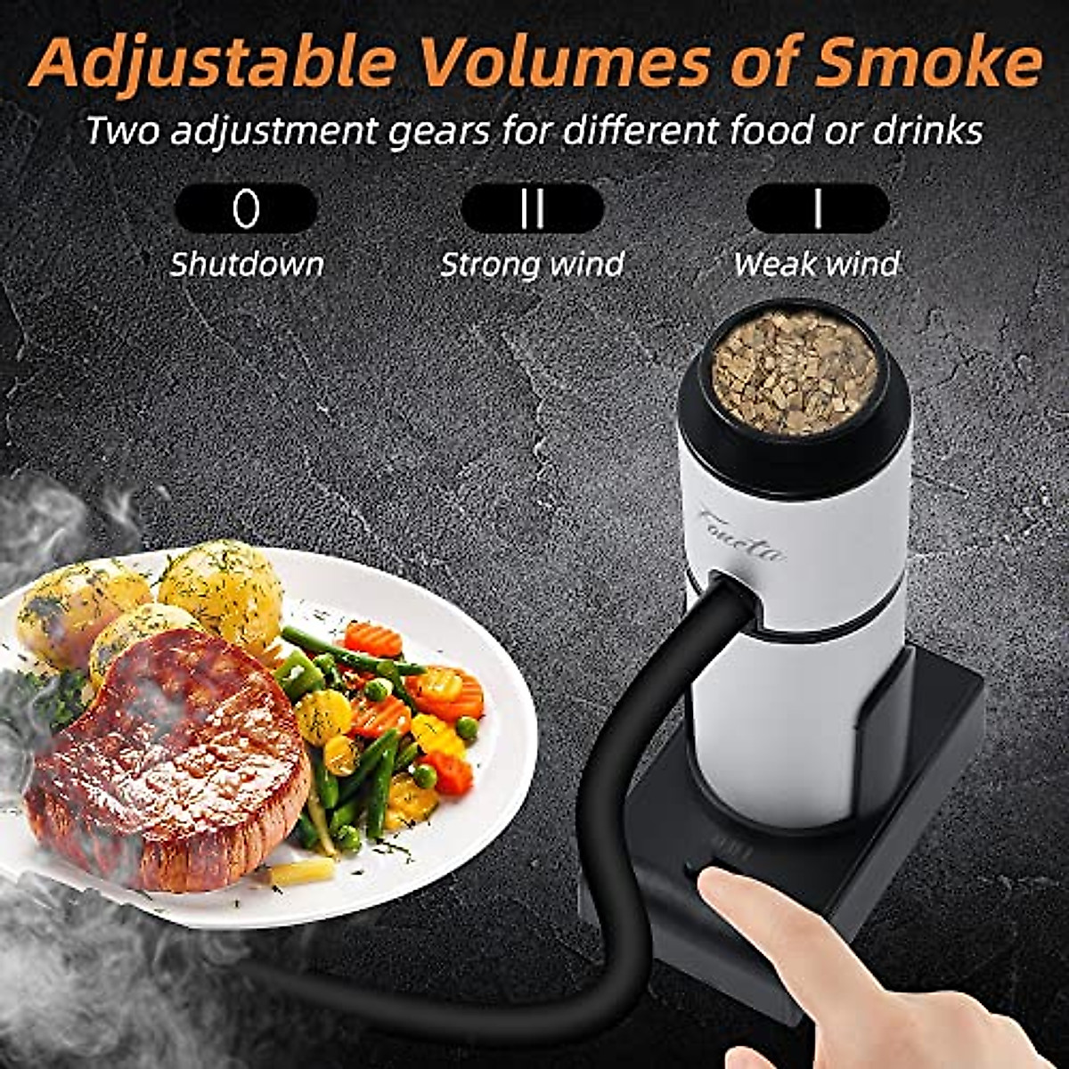 Foneta Cocktail Smoker Kit with Smoking Gun, Whiskey Smoker Kit for Old Fashioned Cocktail Smoker Kit Includes Handcrafted Wooden Box & Tray, Drink Food Smoker Gun and Wood Chips for Cocktail Drinks, Whiskey, Bourbon,Food Cooking