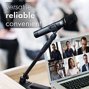 Wireless Microphone by Dolphin, MCX10 Portable Handheld Cordless Karaoke Microphone for Speakers with Transmitter, Silicon Ring, and Batteries