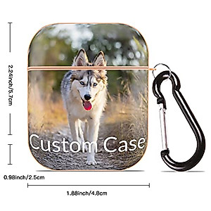 Custom Case for Apple AirPod - Personalized Case Compatible with AirPods 1 & 2 with Keychain, Custom Your Photo/Text/Name, Shock Absorption, Personalized Gift for Men and Women
