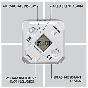 TimeCube Plus Preset Timer with 4 LED Light Alarm for Time Management, and Countdown Settings (White - 5,15,30,60 min)