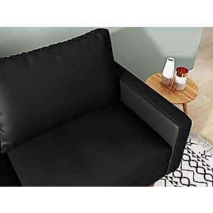 Meeyar Couches for Living Room,70''Width Comfy Sofa 3 Seater Sofa for Living Room 3 Seater Comfy Couch Room Couch for Bedroom Sofa for Office,Black