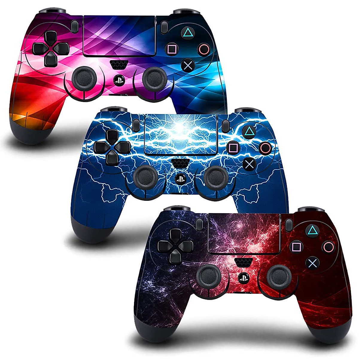 FOTTCZ [3PCS] Vinyl Skin for PS4/Slim/Pro Controller (Standard Edition), Sticker Decorate and Protect Device Surface, Group H