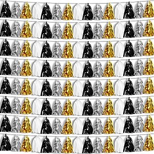 8P Black Gold Silver Foil Fringe Metallic Tassel Garland, Tassels Banner Streamers for Parade Floats, Bachelorette, Wedding, Birthday, Halloween, Christmas, Bridal/Baby Shower Party Decorations