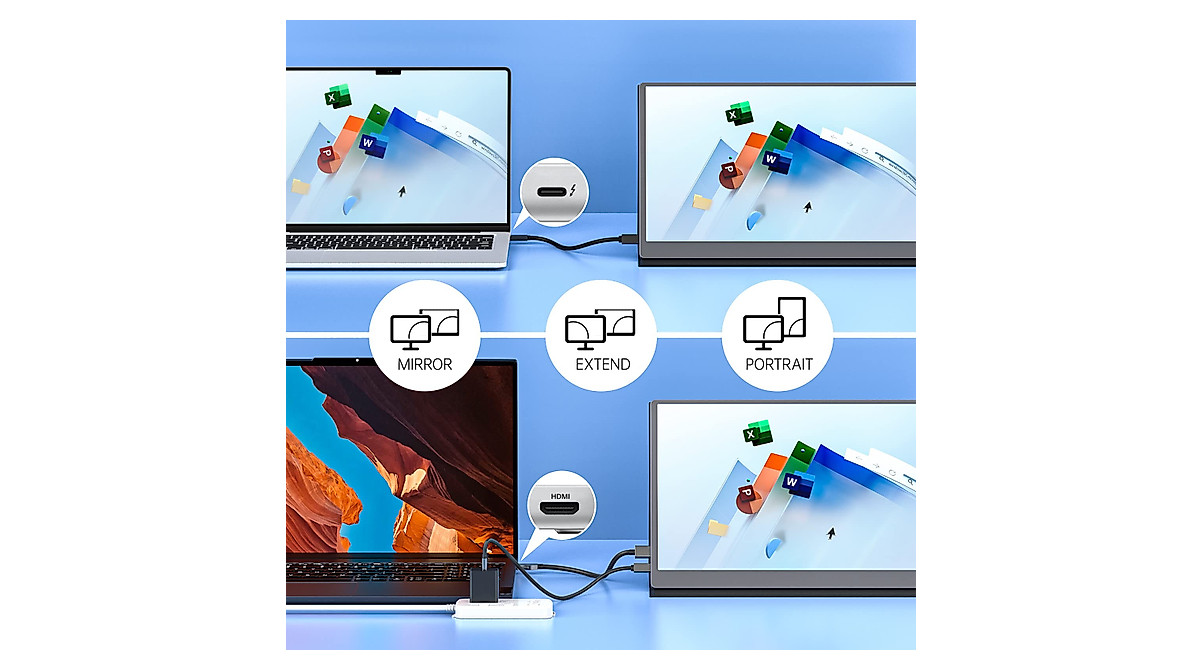4K Portable Monitor 15.6" | USB-C & Mini HDMI Compatible