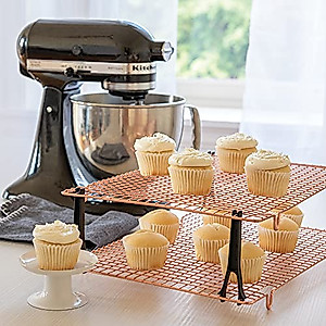 Nordic Ware Stackable Cooling 2 Copper Racks Plus 4 Snap-On Legs, 16.875 in × 11.5 in × 0.75 in