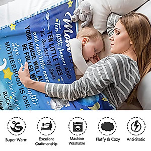 New Mom Throw Blanket, Soft Elephant Flannel Blankets for New Pregnancy Gifts, Postpartum Gifts for Mom, Best Gift for New Mommy After Birth, First Time Mom Gift, Best, 50x60 Inches