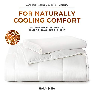Harmonia Blanket 20 lbs :: Cotton Shell, Glass Bead Fill, 60" x 80", White + Duvet Cover, Weighted Blanket Adult 20 lbs