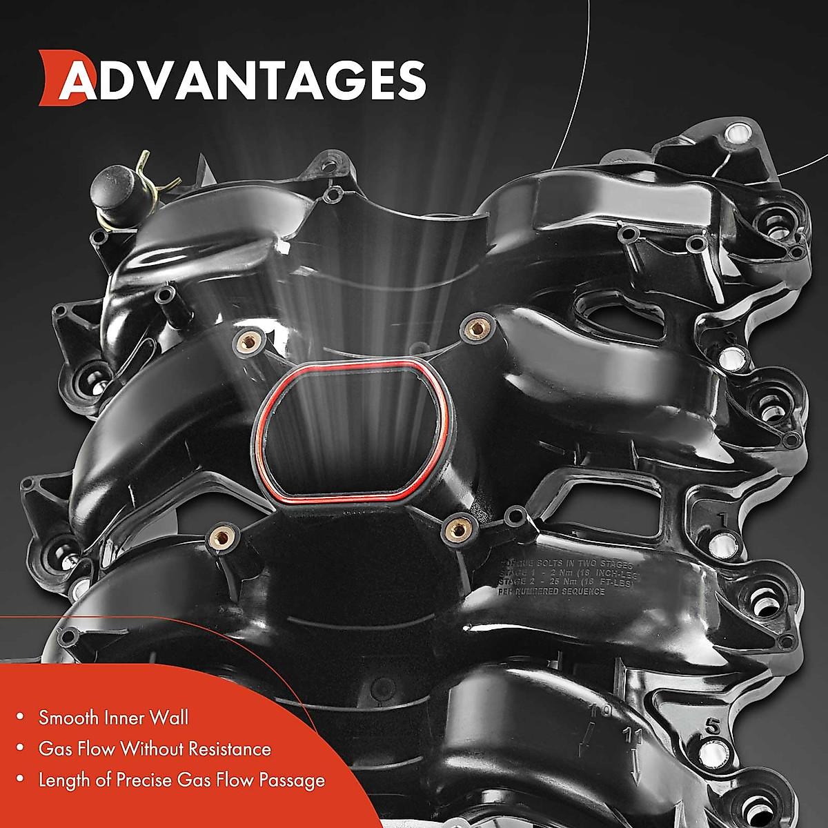 A-Premium Engine Intake Manifold Assembly with Thermostat & Gasket [SOHC, 8Cyl 4.6L] Compatible with Ford Explorer 2002-2005 & Mercury Mountaineer 2002-2005