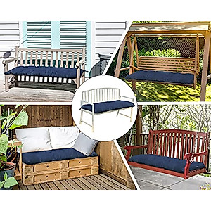 COSNUOSA Outdoor Bench Cushion Waterproof Outdoor Loveseat Cushions Swing Cushions Bench Cushions for Indoor Furniture Navy 60x20 Inches