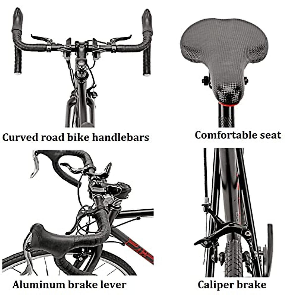 EUROBIKE XC560 Road Bike,54 cm Frame 700C Adult Street Bike,Lightweight Road Bicycle for Women,21 Speed Bikes for Men,Silver