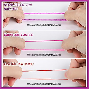 Teenitor Elastic Hair Ties, Hair Accessories for Girls, Colorful Baby Elatic Hair Bands Set with Hair Clips