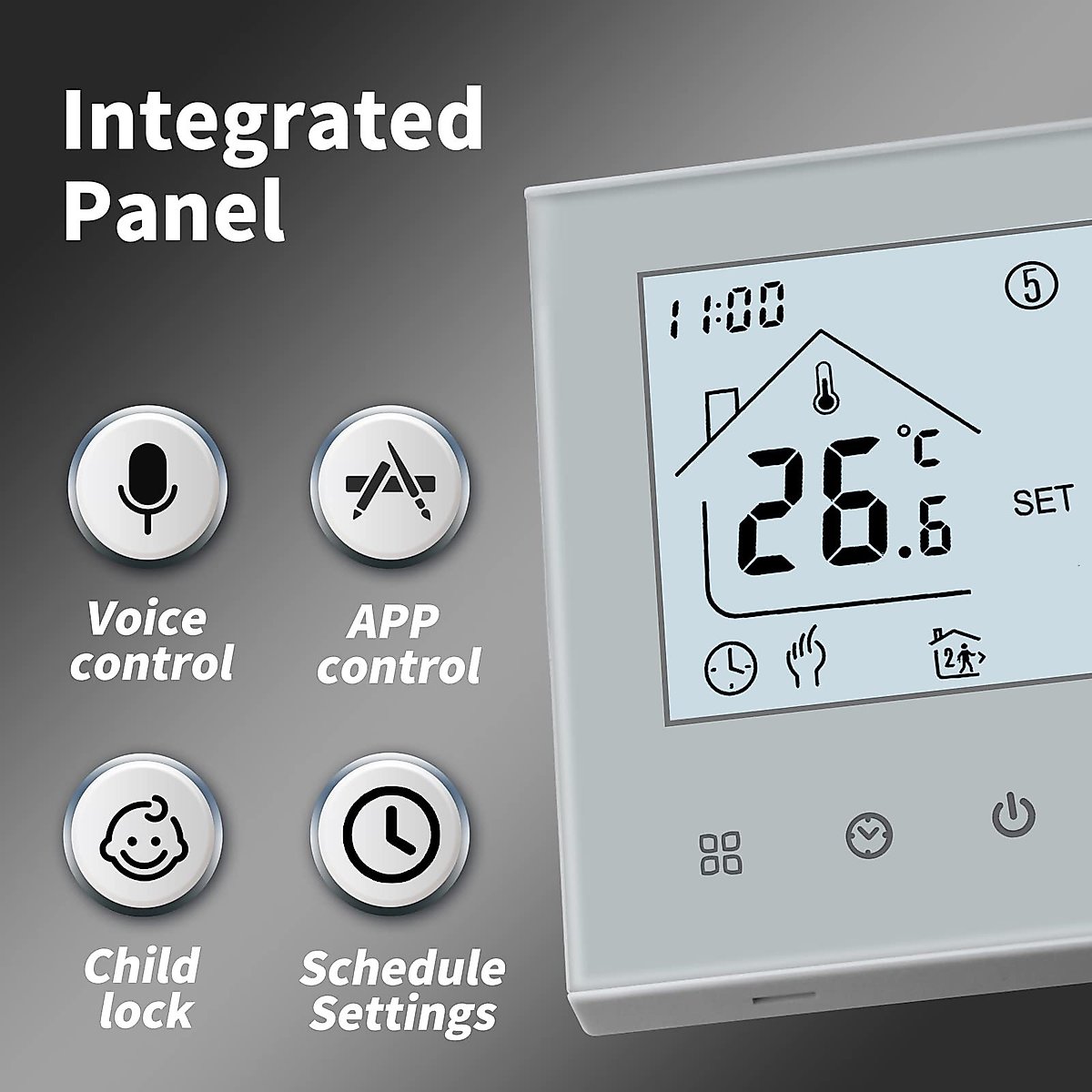 MincoHome Smart Thermostat 16A Save Energy Underfloor Heating Temperature Controller WiFi Voice App Connect Compatible Amazon Alexa, Google Assistant (White for Electric Heating)