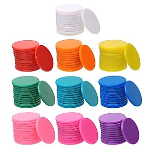 Shapenty 10 Colors Small Plastic Learning Counters Disks Chip Counting Discs Markers for Math Practice and Poker Chips Game Tokens with Storage Box, 25mm/1 Inch,120PCS