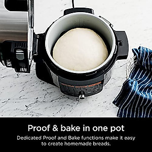 Ninja OL501 Foodi 6.5 Qt. 14-in-1 Pressure Cooker Steam Fryer with SmartLid, that Air Fries, Proofs & More, with 2-Layer Capacity, 4.6 Qt. Crisp Plate & 25 Recipes, Silver/Black