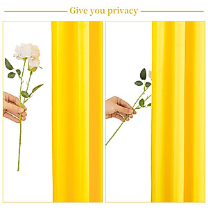 Yellow Backdrop Curtain for Parties Wrinkle Free Lemon Yellow Photo Curtains Backdrop Drapes Fabric Decoration for Birthday Party Wedding Baby Shower 5ft x 7ft,2 Panels