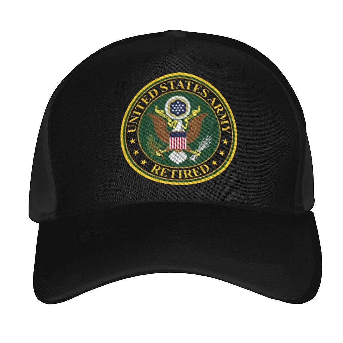 Tavos Army Retired Trucker Hat for Men - Baseball Snapback Cap Outdoors Black