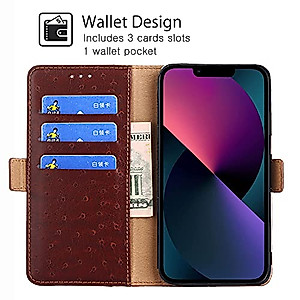 Fansipro Wallet Folio Case for Oppo Reno 2 F, Premium PU Leather Slim Fit Cover for Reno 2 F, 3 Card Slots, Well Fit, Brown