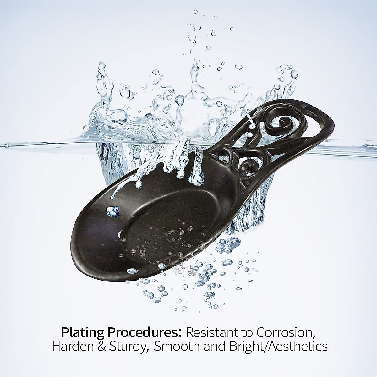 Spoon Rest Vintage Metal Kitchen Spoon Rest, Cast Iron for Cooking Home Decor, Coffee Gold Color