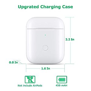 Wireless Charging Case Compatible with AirPods 1 2，Air pods Charger Case Replacement with Bluetooth Pairing Sync Button，no Aipods
