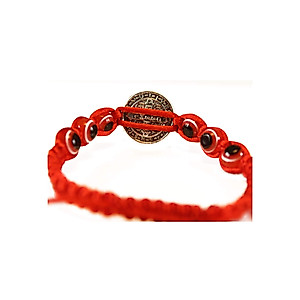 Red String San Benito Multi-Evil Eye Adjustable Protection Prosperity Good Luck Bracelet Pulsera De San Benito Con Ojitos Proteccion Prosperidad Y Buena Suerte