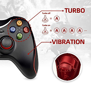 ZD T Gaming Wired Gamepad Controller Joystick for PC(Windows XP/7/8/8.1/10) / Playstation 3 / Android/Steam - Not Support The Xbox 360/One (T-wired)