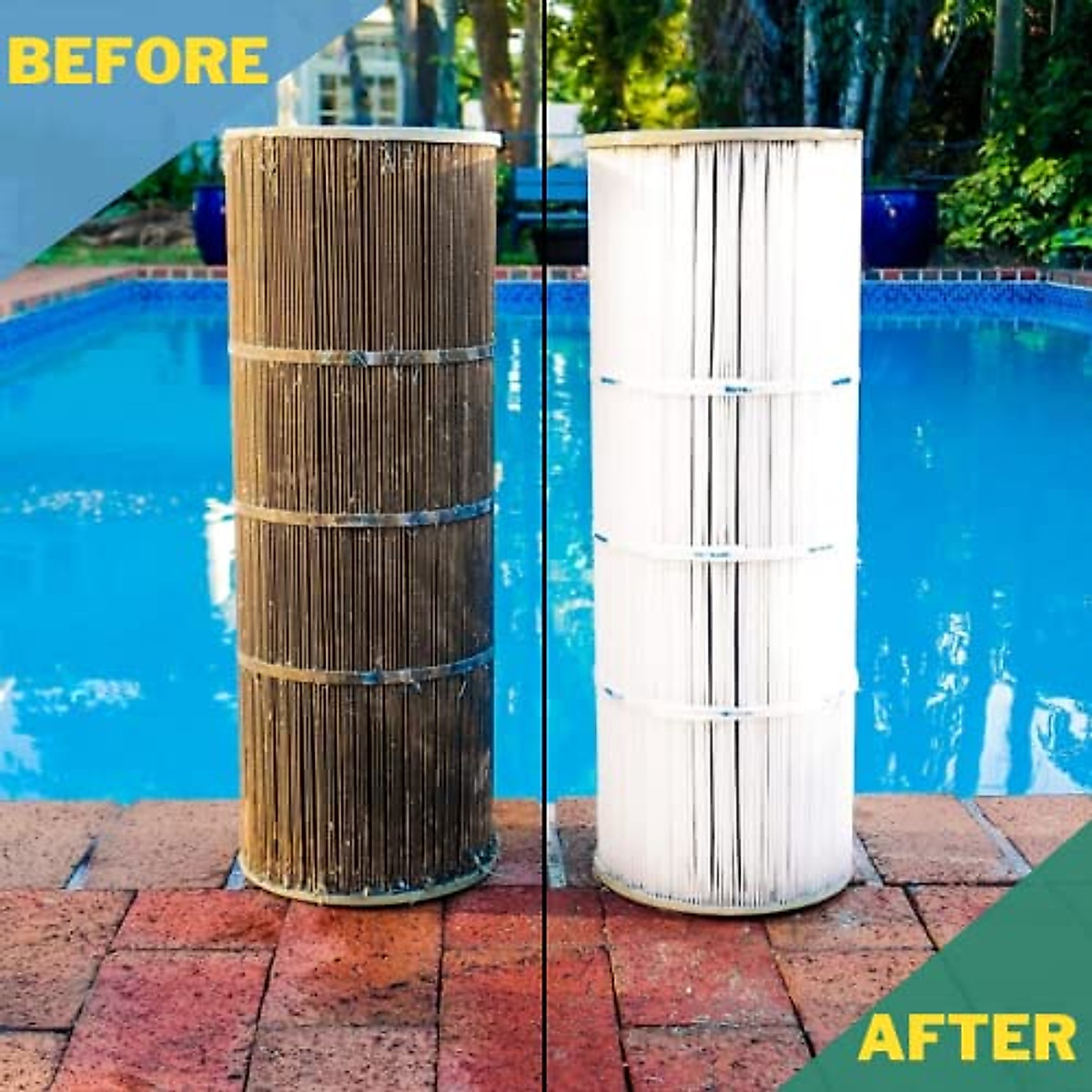 AhhSome Hot Tub, Swim Spa & Pool Filter Cleaner, Hot Tub Filters & Cartridge Cleaner Soak Solution, Works Great on Sand Filters, Improves Tub Filter Efficiency, 6 Months Cleaning in a Single Container