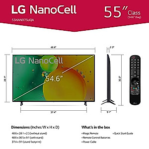 LG NANO75 Series 55-Inch Class Smart TV 55NANO75UQA - 2022 AI-Powered 4K, Alexa Built-In