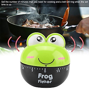 Kitchen Timer Cartoon Animal Shape Kitchen Timer Mechanical Counters Clock for Cooking Timing Tool (Green)