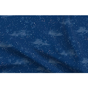 Spoonflower Fabric - Blue Stars Nature Clouds Night Sky Constellations Summer Navy Fabric Printed on Petal Signature Cotton Fabric by The Yard - Sewing Quilting Apparel Crafts Decor