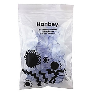 HONBAY 50pcs 20mm Diameter Mini Clear Plastic Suction Cup Without Hooks