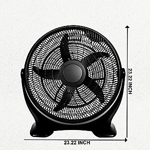 Simple Deluxe 20 Inch 3-Speed Plastic Floor Fans Oscillating Quiet for Home Commercial, Residential, and Greenhouse Use, Outdoor/Indoor, Black (HIFANXFLOOR20PLATICEXPV1)