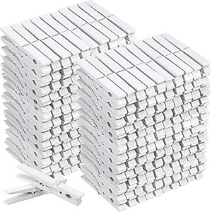 Honeydak 300 Pcs Christmas Large Clothes Pins 3.9 Inch Wooden Clothespins for Photos Clothes Pins for Hanging Crafts Pictures Laundry Outdoor Clothes Clips(White)