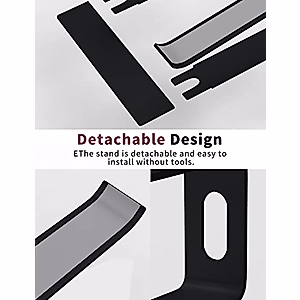 ALASHI Laptop Stand for Desk, Aluminum Computer Riser, Ergonomic Notebook Holder, Detachable Metal Laptops Elevator, PC Cooling Mount Support 10 to 15.6 Inches Notebook, Black