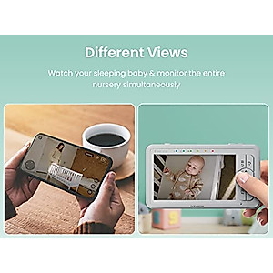 Babysense HD Video Baby Monitor Bundle - Full HD 1080p WiFi Nanny Camera (App & SD Card Included) and Separate Non-WiFi Baby Monitor with Camera and Dedicated 5" HD 720p Display for Home Monitoring