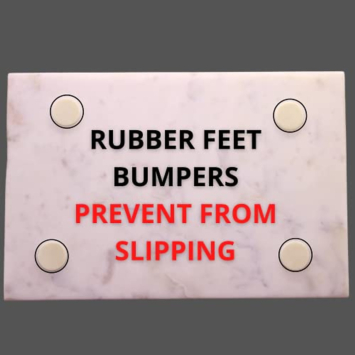 KC KULLICRAFT Home Basics Multi-Purpose Pastry Marble Tray Cutting Board Slab With Non-Slip Feet For Stability & Scratch Protection For Countertop. Easy To Clean,Trivet (8x12)