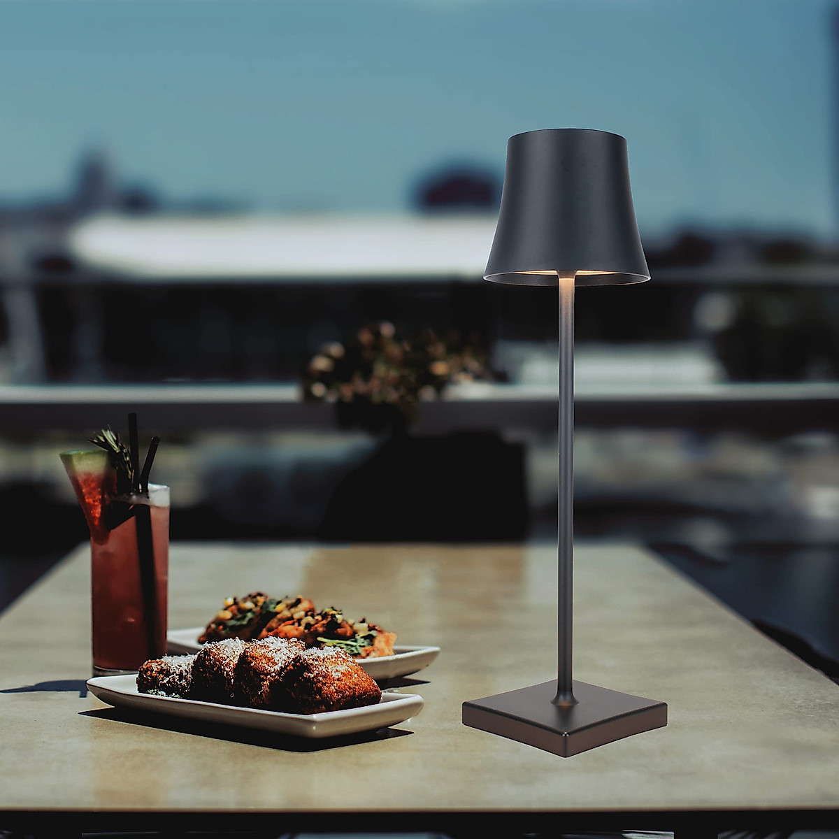 MADCKDEDRT LED Desk lamp,Cordless Table lamp,Rechargeable,Dimmable,Portable,Suitable for Indoor and Outdoor Lighting Black