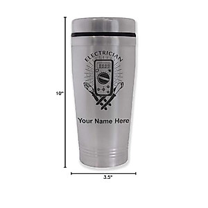 LaserGram 16oz Commuter Mug, Electrician, Personalized Engraving Included