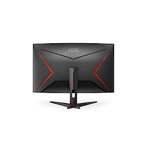 AOC Gaming CQ32G2SE - 32 Inch QHD Curved Monitor, 165Hz, 1 ms MPRT, VA, AMD FreeSync Premium, Low Input Lag, Speakers (2560x1440 @ 165Hz, 250 cd/m², HDMI/DP)