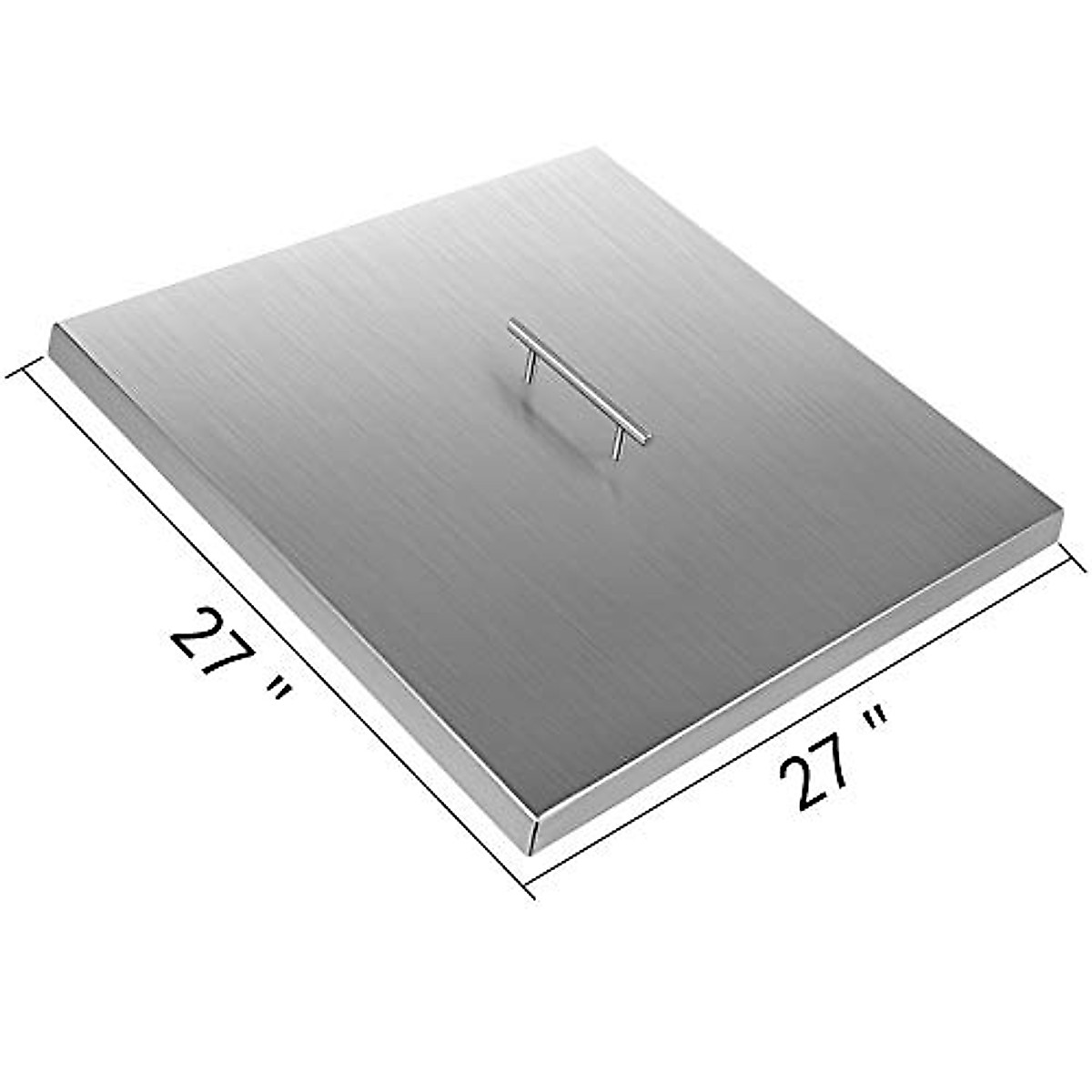 VBENLEM Fire Pit Lid 27 x 27 Inch 1.5mm Thick 430 Stainless Steel Fire Pit Burner Cover Square Fire Pit Lid for Drop-in Fire Pit Pan