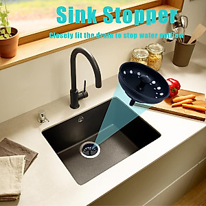 3 Pieces Kitchen Sink Stopper Strainer, 3 in 1 Kitchen Sink Basket Strainer, Universal Anti-Clogging Stainless Steel Sink Disposal Stopper, Perforated Basket Drain Filter Sieve