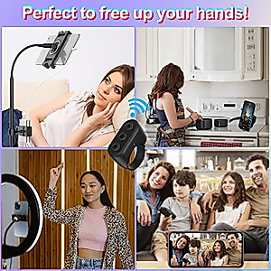 Upgrade TIK Tok Bluetooth Remote Control Page Turner - TUZTUALA 3 in 1 Function Video Scrolling Ring and Camera Shutter Remote and Phone Holder - Compatible with iPhone iPad Android Cell Phone