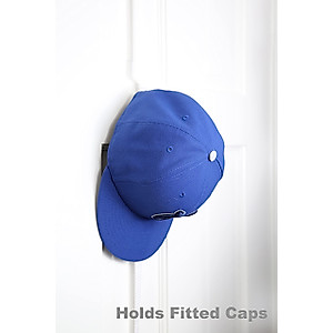 Cap Rack FAV | Hat Racks | Hold up to 40 caps | Over Door Organizer | Baseball Hat Organizer | Over Door Hanger | Fitted & Adjustable Caps & Visors | Door Slam Proof | 2 Straps | 20 Adj. Hooks | White