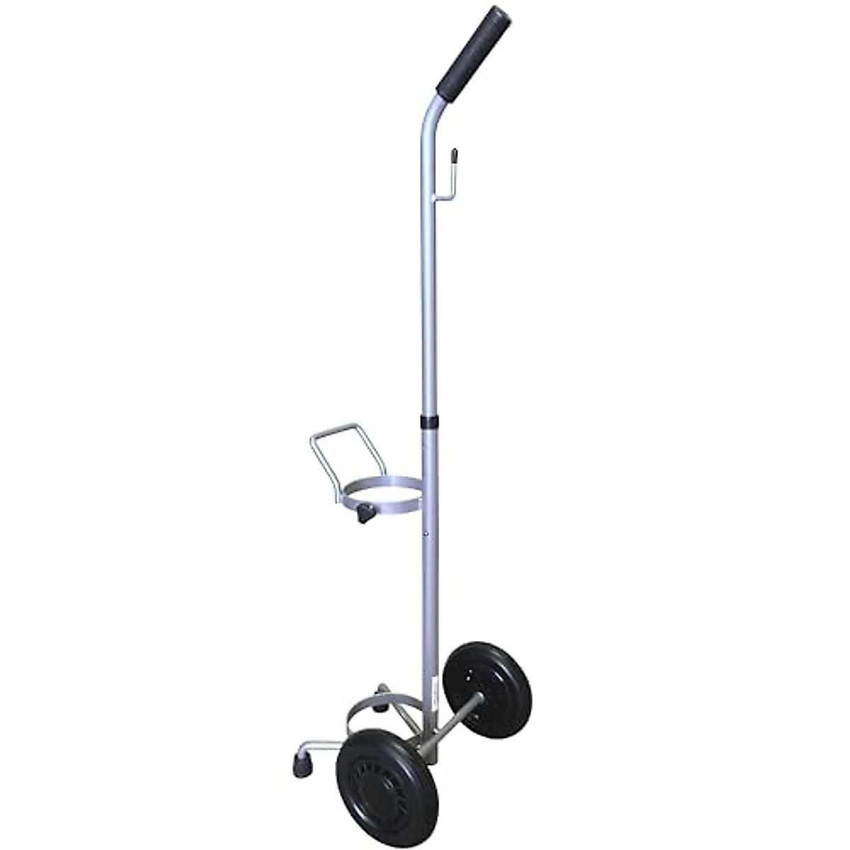 ResOne Lightweight Single D/E Oxygen Cylinder Cart, Adjustable Handle, Durable Powder-Coated Finish, Portable Oxygen Tank Cart with Wheels, Holds 1 D Size or E Size Cylinder - 4pk