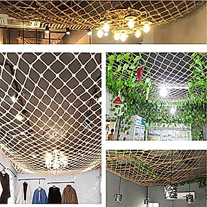 Outdoor Climbing net for Kids Adults, Backyard Playground net, Durable Climbing Cargo net Rope Ladder for Balcony Railing Protection, Stair Fall Prevention, attic Ceiling Decoration.(Size:2m* 2m)